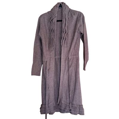 Robert Kitchen Women's Angora Blend Long Open Front Cardigan Ruffled ...