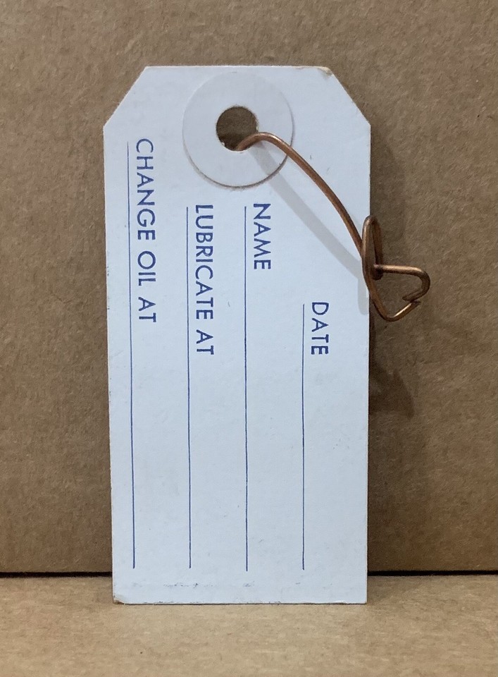 Atlantic Motor Oil Change Tag NOS Sign Gas Can Auto Vintage Garage ...