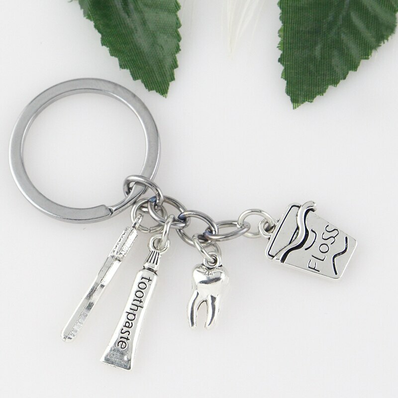 Tooth Brush ToothPaste and Floss Keychain Dentist Hygienist ...
