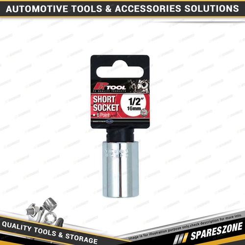 PK Tool 16mm 6Pt 1/2 Inch Dr Metric Cr-V Regular Socket - Smooth Satin Finish | eBay Australia