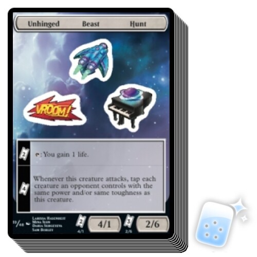 10 pcs UNHINGED BEAST HUNT STICKER SHEET (39/48) Unfinity Magic MTG ...