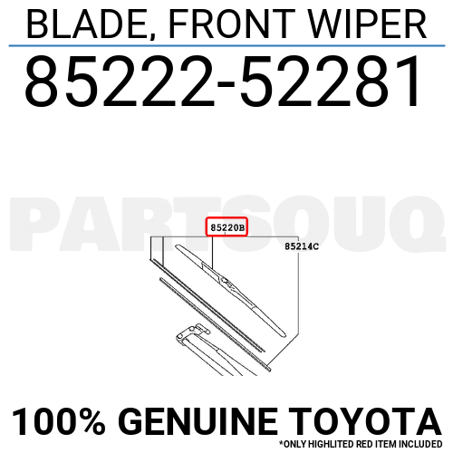 8522252281 Genuine Toyota BLADE, FRONT WIPER 85222-52281 | eBay