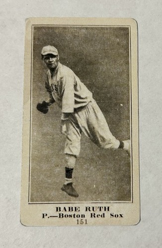 Babe Ruth 1915 M101-5 The Sporting News 151 Rookie Hand Aged Novelty ...