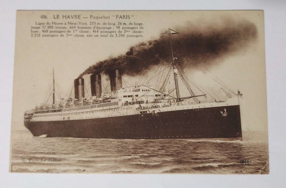 SS Paris CGT French Line Le Havre France to New York Aristocrat of the ...