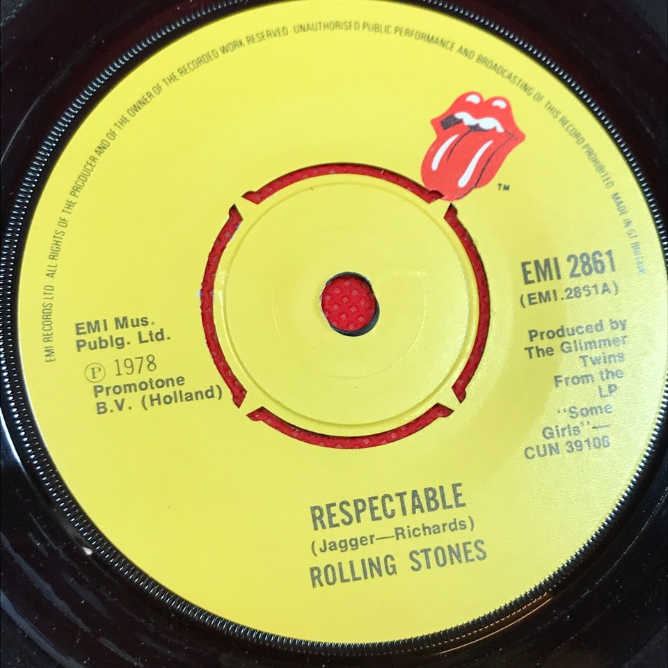 ROLLING STONES Respectable 1978 UK 7" vinyl single original 45 Mick ...