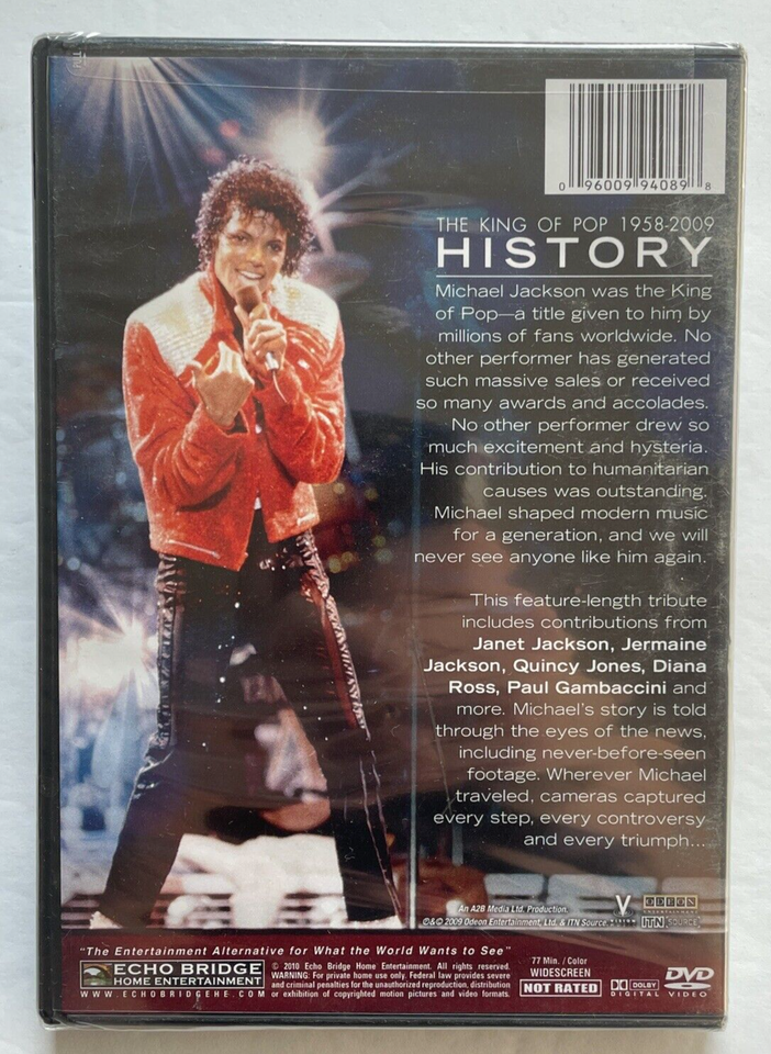 Michael Jackson History: The King of Pop 1958-2009 (DVD, 2010 ...