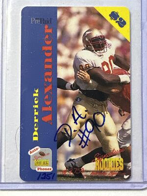 1995 Signature Rookies Auto-Phonex - Phone Cards #5 Derrick Alexander ...