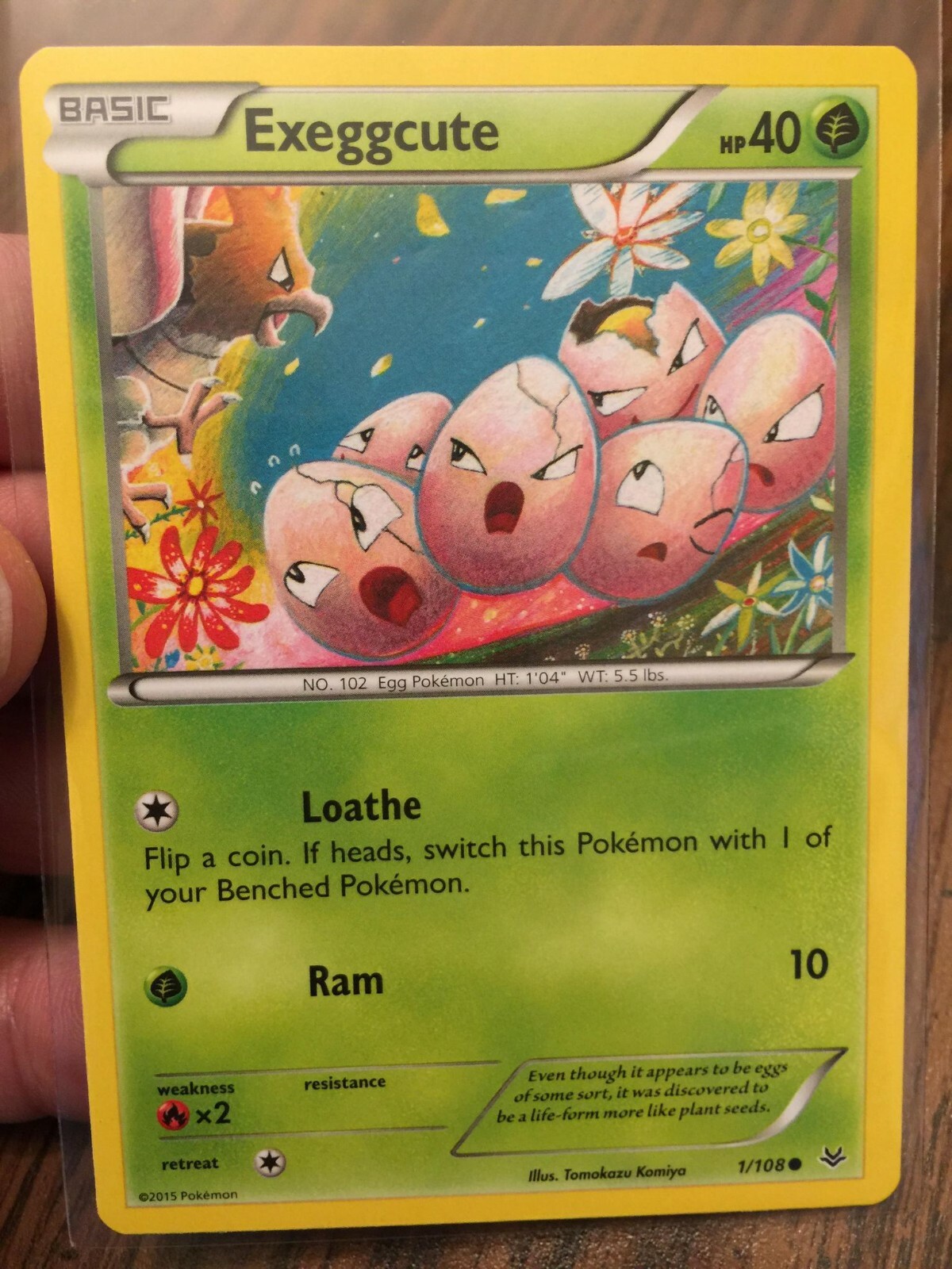 EXEGGCUTE 2015 BASIC POKEMON CARD - XY-ROARING SKIES - #1/108 FREE ...