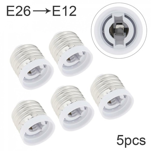 E26 to Candelabra E12 Screw Reducer 5-Pack Medium Base Light Bulb ...