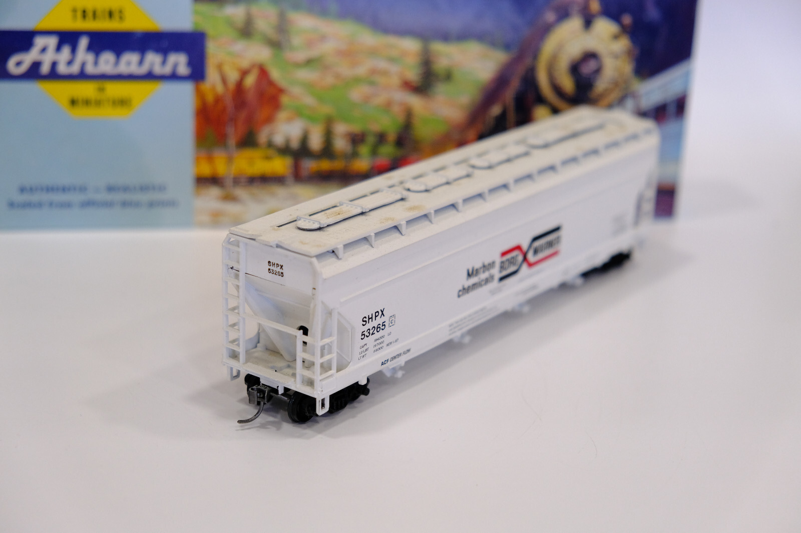 Athearn HO Scale Marbon Chemicals Borg Warner 55' ACF Hopper SHPX 53265 ...