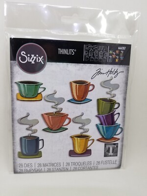 Sizzix Tim Holtz Thinlits Papercut Cafe Coffee Tea Cups 666287 New | eBay