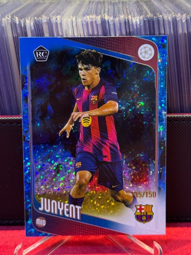 2025-26 Topps UEFA UCC Barcelona RC Quim Junyent Blue Inferno Holo 135/ ...