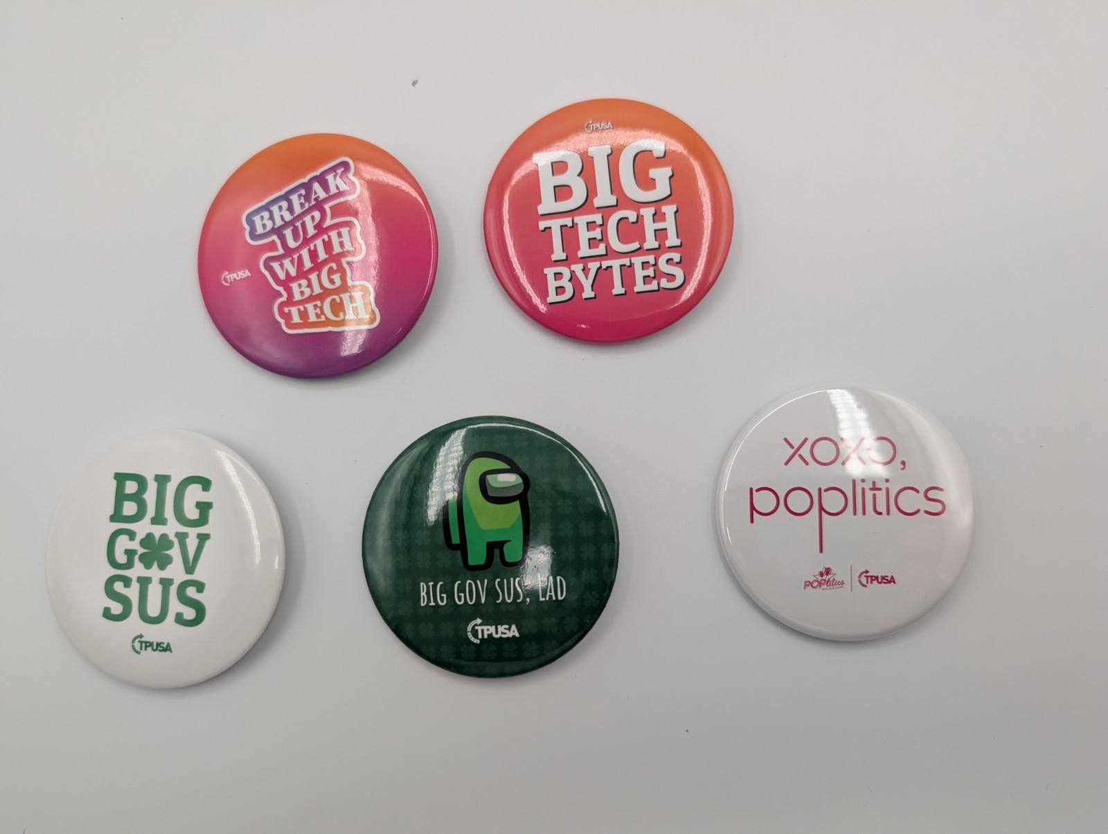 Turning Point USA Pin Lot of 5 Political Buttons TPUSA