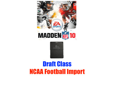 Madden NFL 10 NCAA Football Draft Class Save File Memory PlayStation 2 ...