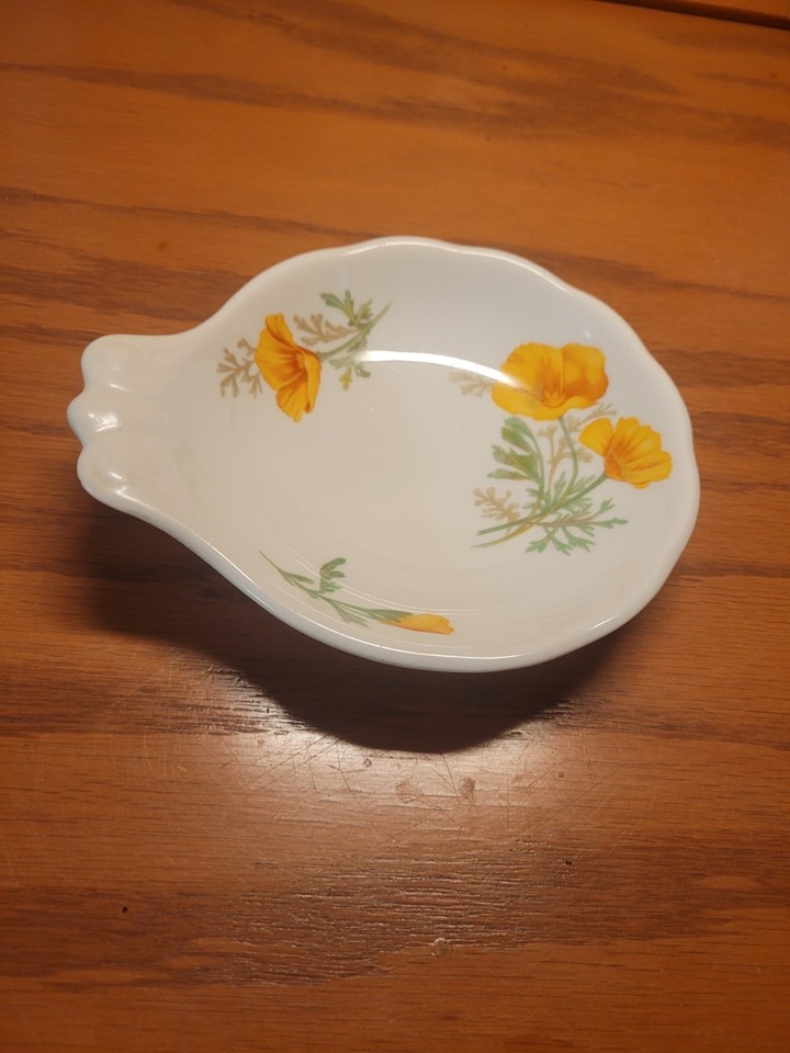 ATSF SANTA FE RR Railroad Syracuse China CALIFORNIA POPPY ONE DESSERT ...