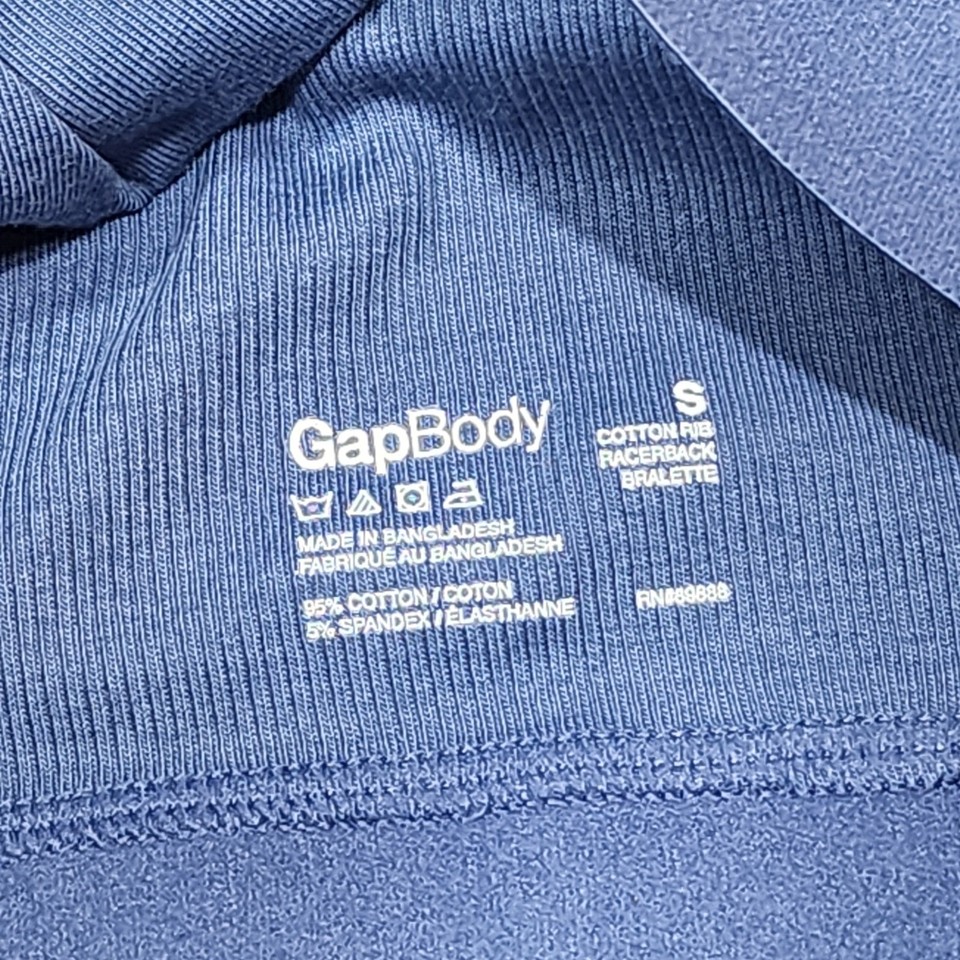 GapBody Ribbed Racerback Bralette Blue Small Style #GPW01051 | eBay