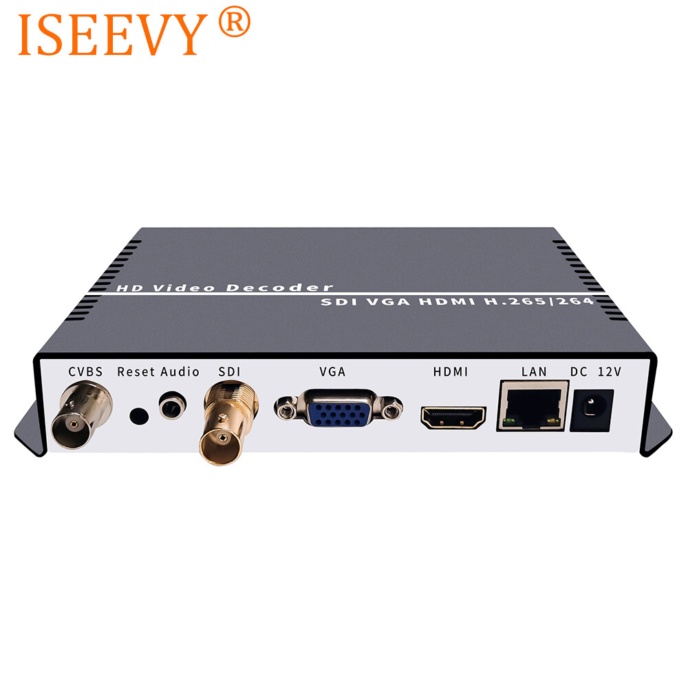 ISEEVY H.265 H.264 IP to SDI Video Decoder with SDI HDMI VGA CVBS local ...