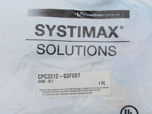 Systimax Solution Patch Cable GS8E-LB7, 7ft. Blue -- CPC3312-02F007 ...
