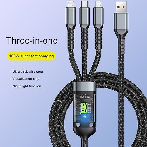 High Power Usb Cable 100w Fast Charging Multi Charger with Nylon ...