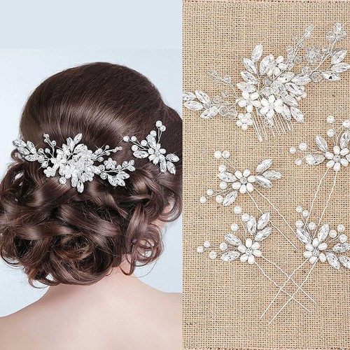 Bridal Wedding Handmade Crystal Pearl Hair Comb Side Comb Hairpin ...