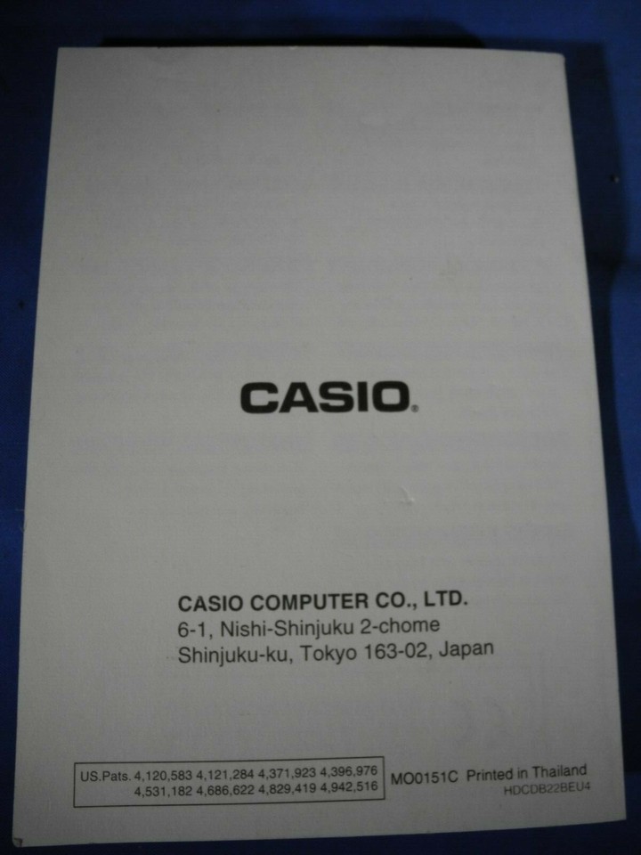 Casio BOSS SF-5300B / SF-5500B Phone Directory Owner's Manual ONLY ...