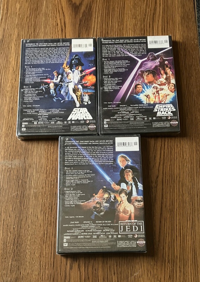 Star Wars Limited Edition Original Theatrical Unaltered Trilogy DVD 6 ...