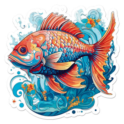 Fish Waves Splash, Vinyl Decal Sticker, Indoor Outdoor, 3 Sizes, #11516 ...