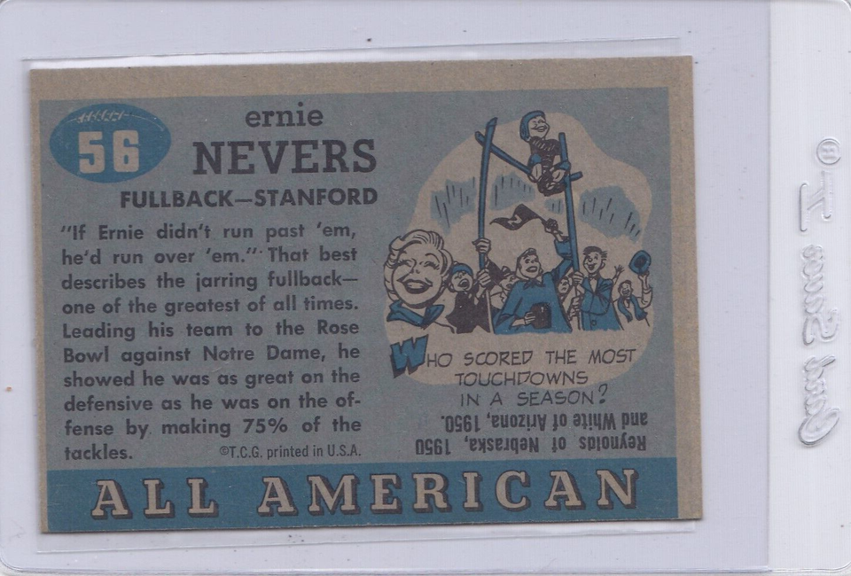 1955 Topps All American #56 Ernie Nevers RC Ex-Mint Set Break | eBay
