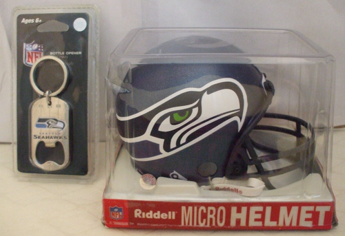 Seattle Seahawks Riddell NFL Micro Football Helmet & Key Chain Bottle ...