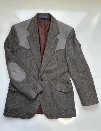 Pendleton Tweed Western 100% Wool Western Sport Coat Blazer Elbow ...