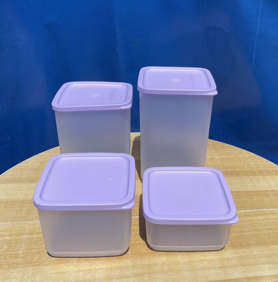 Tupperware Cubix Square Round Containers Refri Refrigerator S-M-L-XL ...