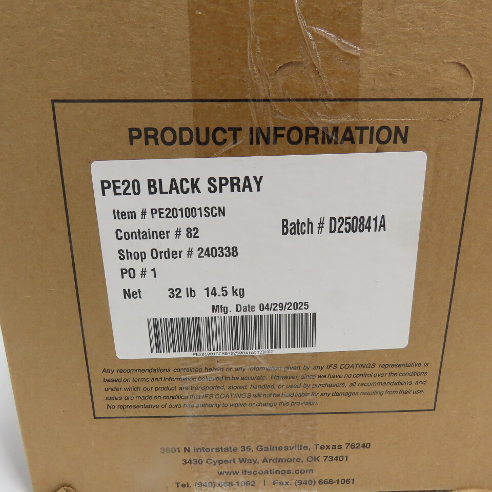 IFS Coatings PE201001SCN PE20 Thermoplastic Powder Coat Gloss Black ...