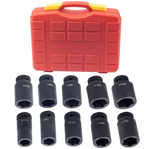 10pcs 22mm-41mm 3/4" Impact Socket Set Deep Sockets Heavy Duty Auto ...