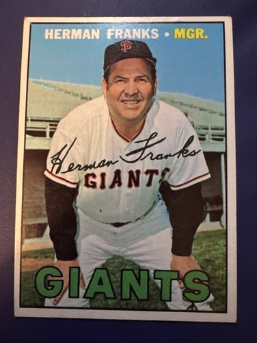 1967 TOPPS #116 HERMAN FRANKS SAN FRANCISCO GIANTS MANAGER *FREE ...