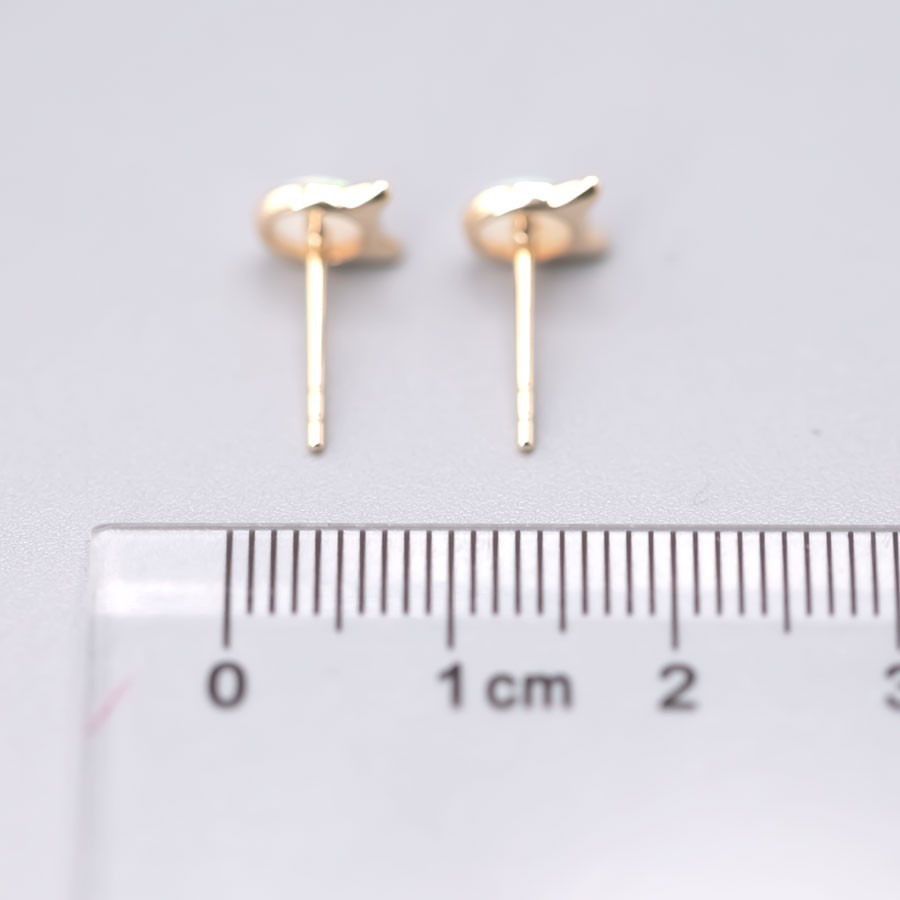 Cute Kitty Cat Ears Round Australian Solid Opal Stud Earrings 14k ...
