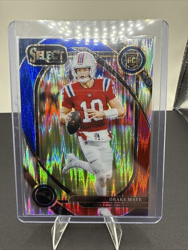 2024 Panini Select - Club Level Drake Maye #218 Red & Blue Shock Prizm ...