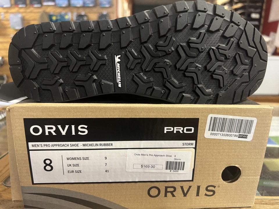 Orvis Men's Pro Approach wading Shoe rubber sole Size 8 color: Storm ...