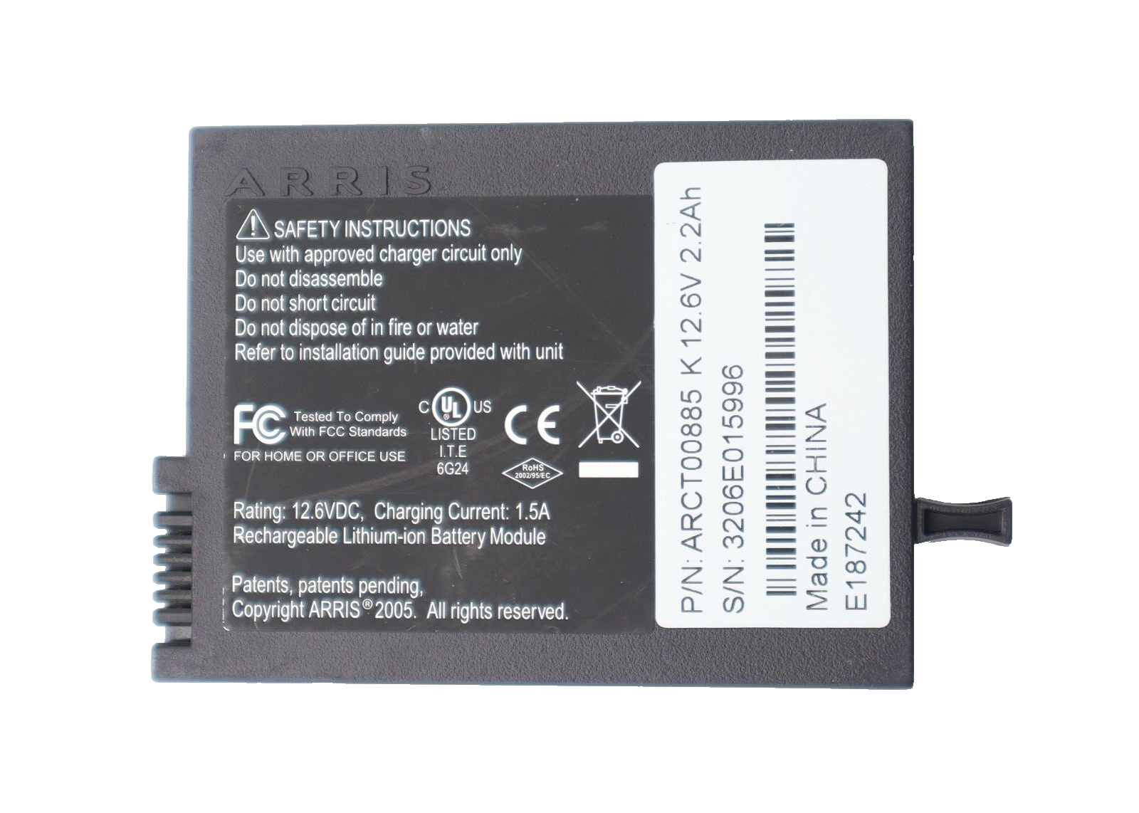 Arris Touchstone Cable Modem Backup Battery E214416 12.6V For TM402G ...