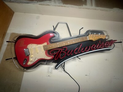 Budweiser Neon Sign With Aria Guitar | eBay