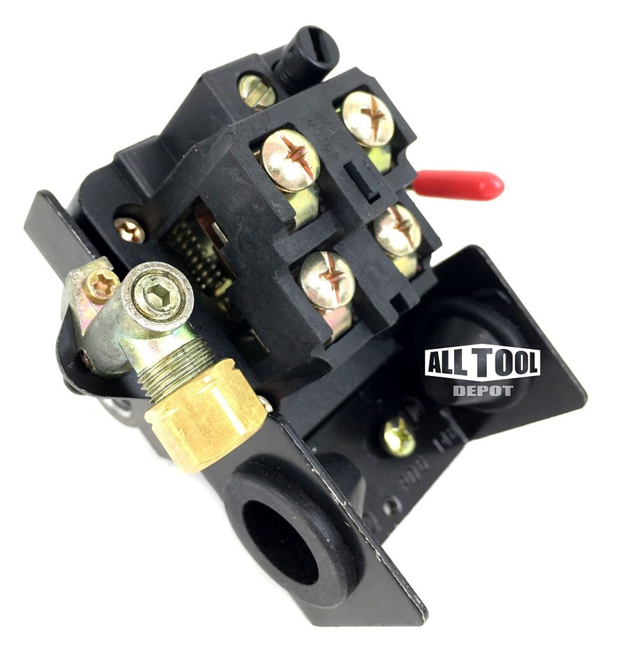 Air Compressor Pressure Switch 4 Ports w/Unloader 90 degree Angle 110 ...