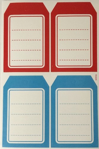 RED/BLUE TAG Stickers(4pc)Jot•Paper Labels•Journaling•Scrapbooking ...