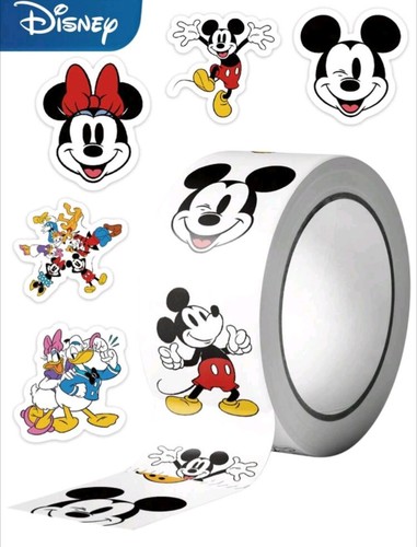 500 pc Sticker Roll Mickey Mouse And Friends Semi Gloss Self Adhesive ...