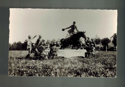 Mint French Cavalry Army RPPC Real Picture Postcard Horse Jumping Over ...