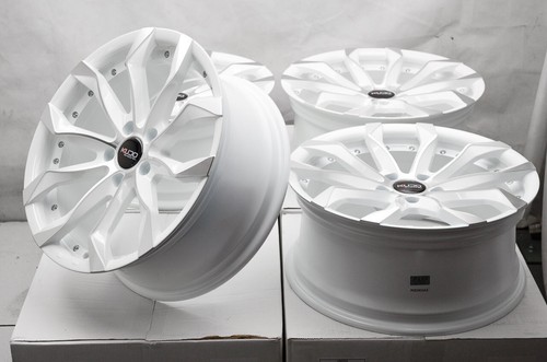 18x8 Kudo Racing Intimidate Wheels Rims | 5x114.3 | White w/Polish Face ...