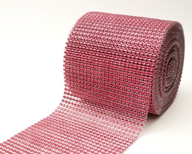 4.75"x 1 YD/3 YDS DIAMOND MESH WRAP ROLL CRYSTAL RHINESTONE SPARKLE ...