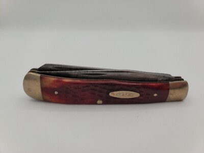 VINTAGE CASE Knife XX USA 1964-1969 Jigged Bone Circle TRAPPER KNIFE ...