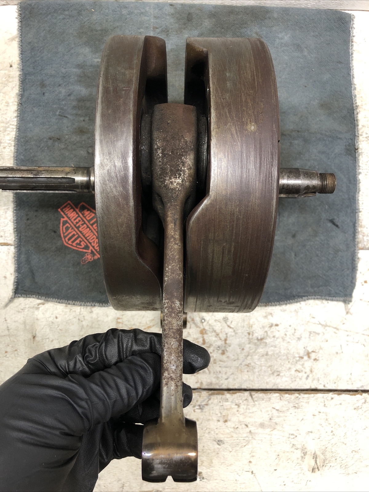 Harley 1941-1953 Knucklehead Panhead Flywheels Crankshaft OEM ! FL 74 ...