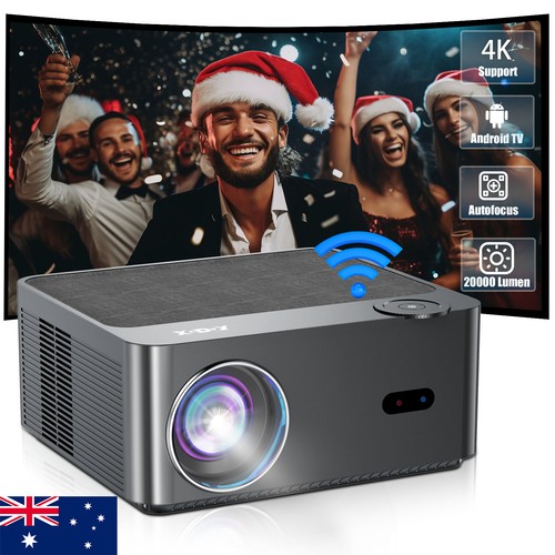 XGODY 4K Android Mini Projector LED 1080p Autofocus WiFi Bluetooth Home ...