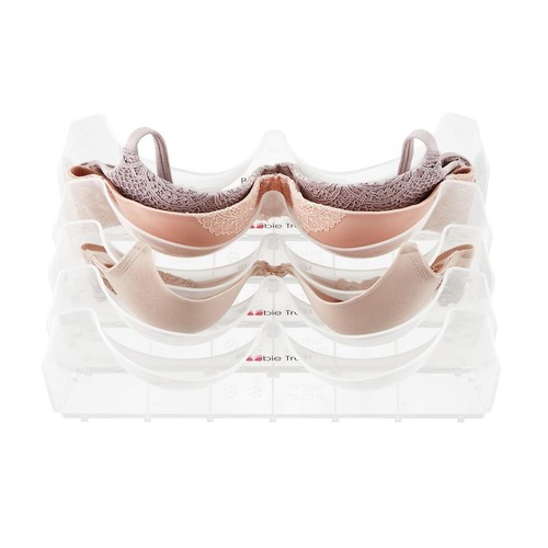 5 Section Boobie Trap Bra Organizer Storage System Clear Plastic Drawer ...