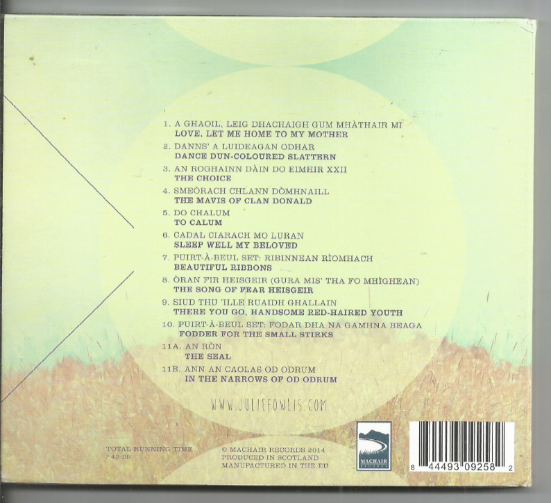 JULIE FOWLIS CD Gach sgeul Every story 2014 digipak Eamon Doorley ...